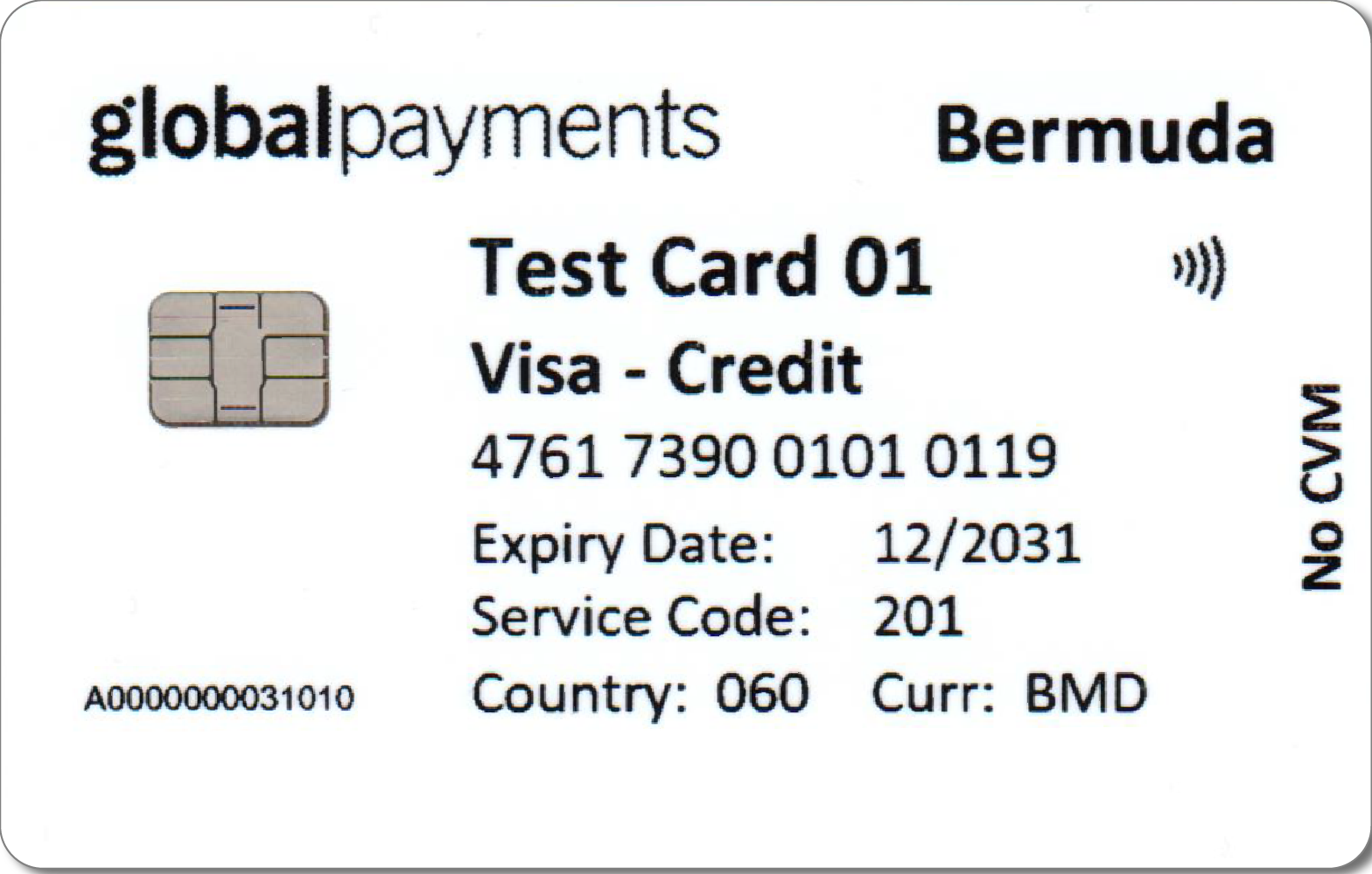 Global Payments Bermuda EMV Test Card Set (5xCards) - B2 Payment ...